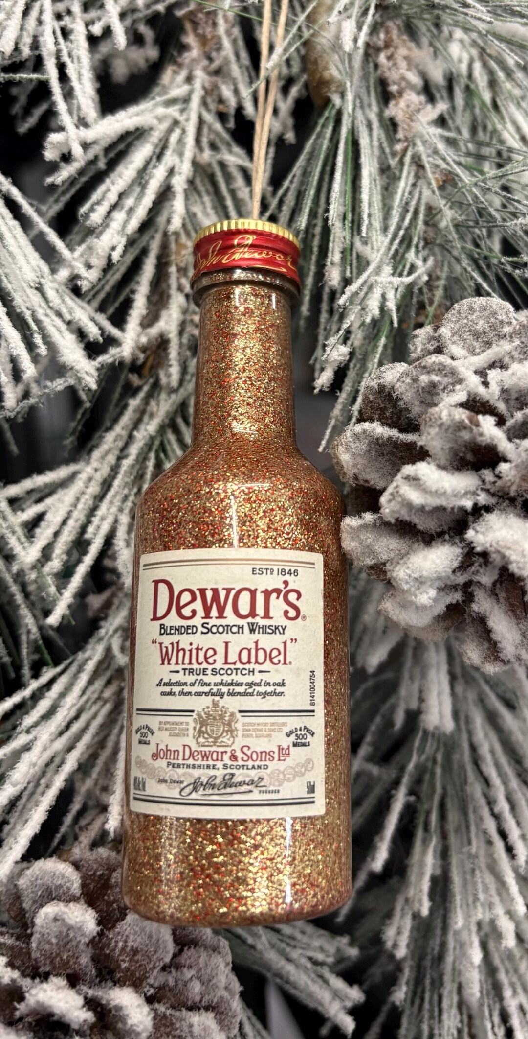 Upcycled Dewar's Scotch Miniature Bottle Ornaments. - Etsy