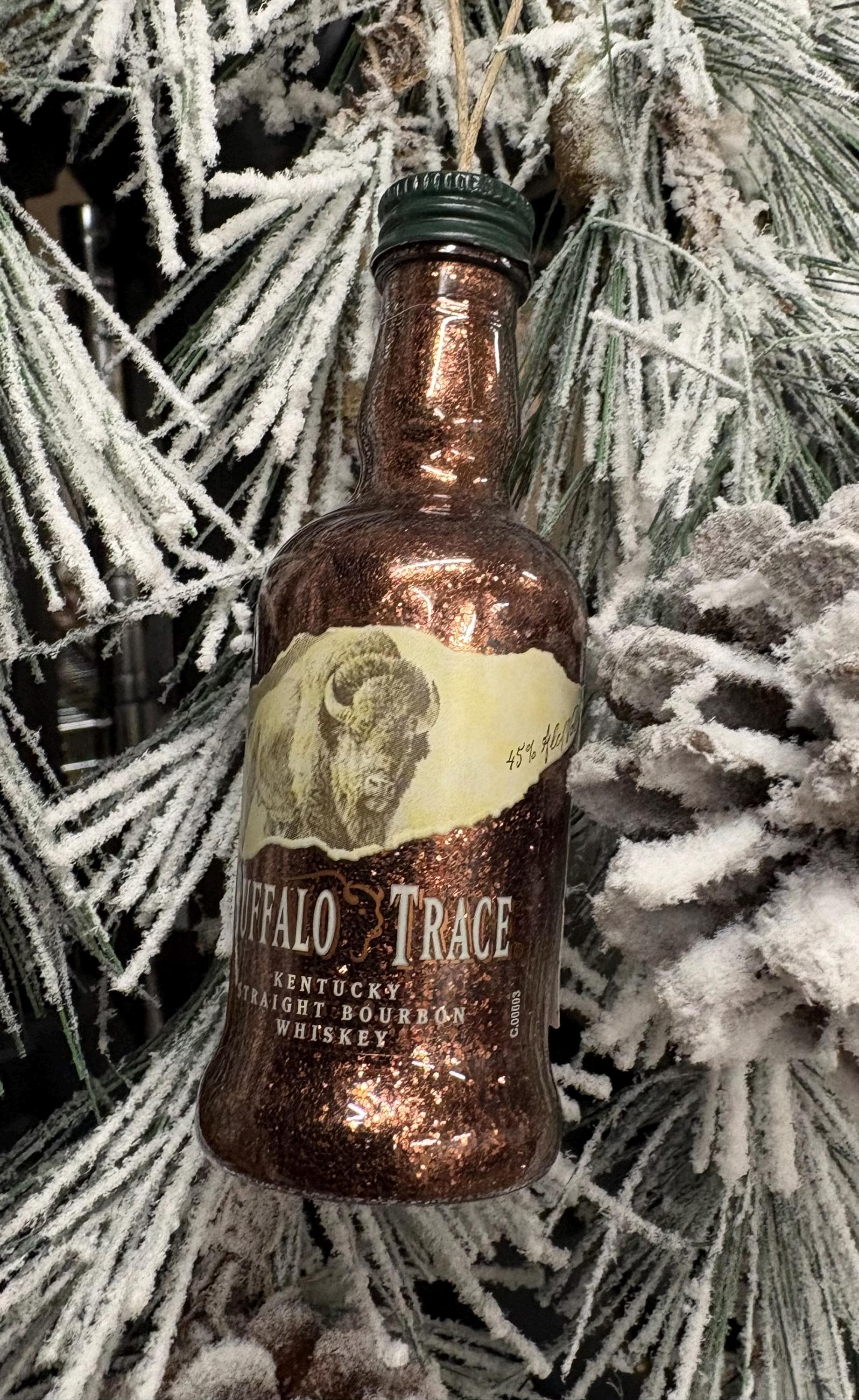 Upcycled Buffalo Trace Bourbon Whiskey Bottle Ornament - Etsy