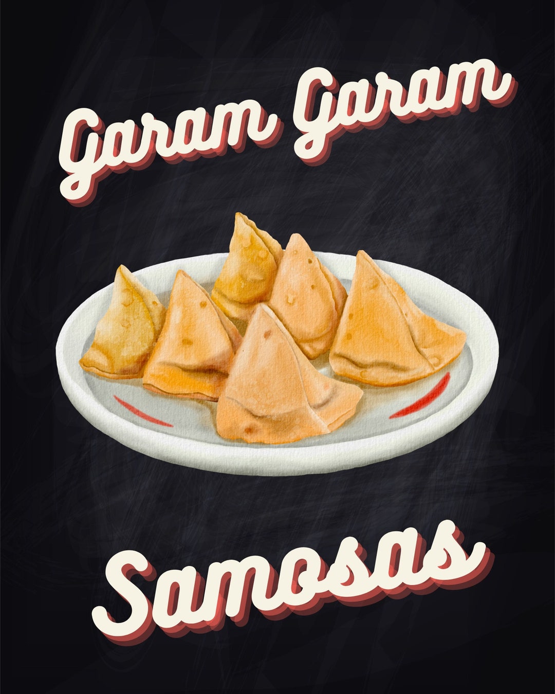 Garam Garam Samosas, Kitchen Art, Digital - Etsy