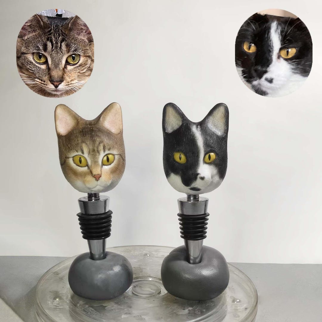 Custom Pet Head Wine Stopper: Personalized Clay Keepsake Gift - Etsy
