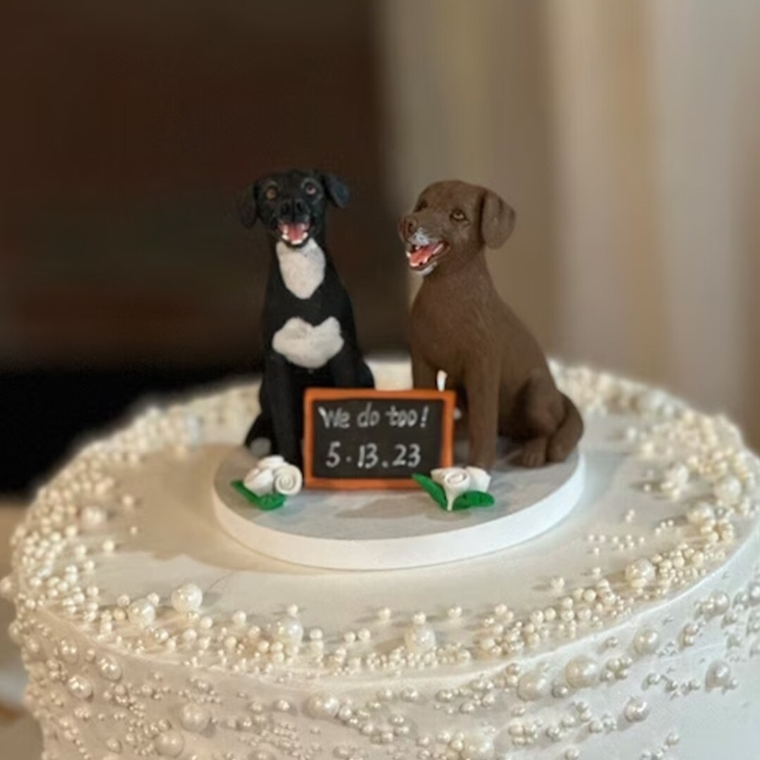 Dog Wedding Cake Toppers, Pet Anniversary, Pet Cake Toppers, Dog ...