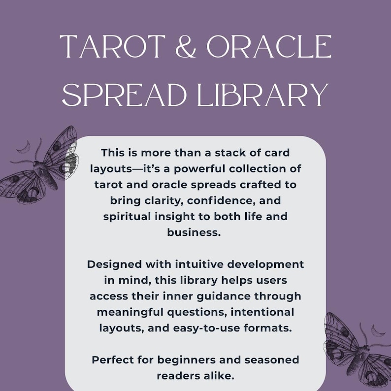 Tarot & Oracle Spread Library PDF - Etsy