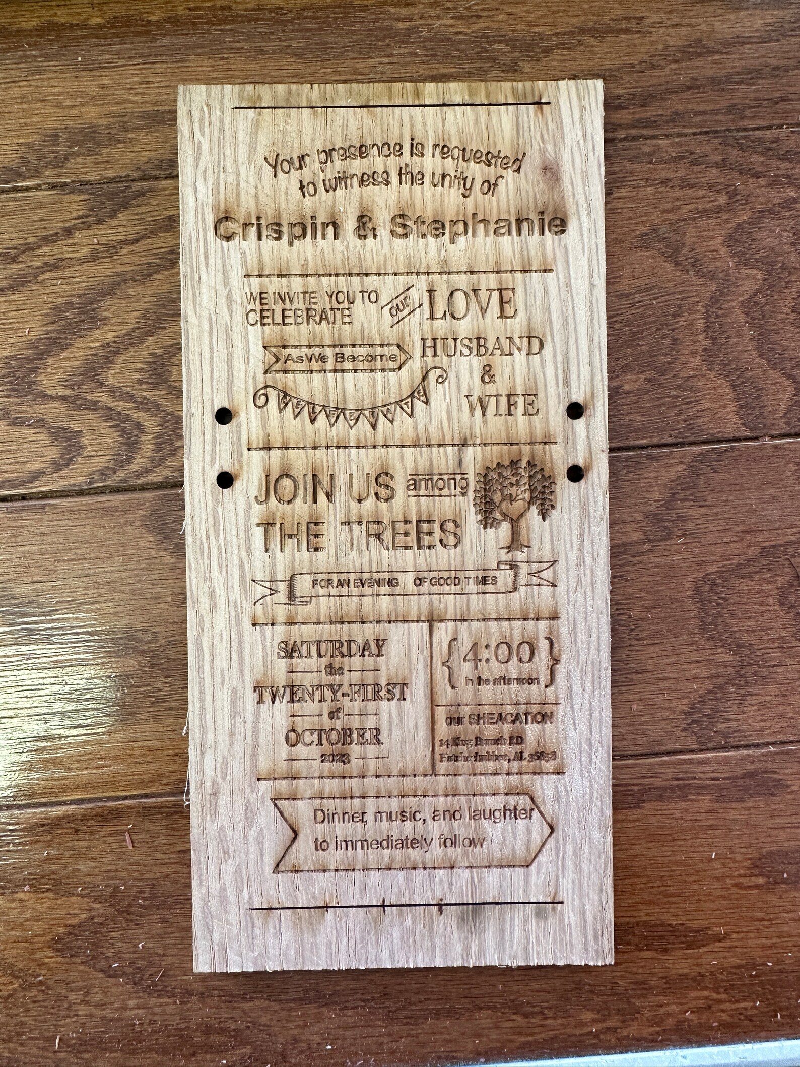Custom Laser Engraved Wood Wedding Invitation - Etsy