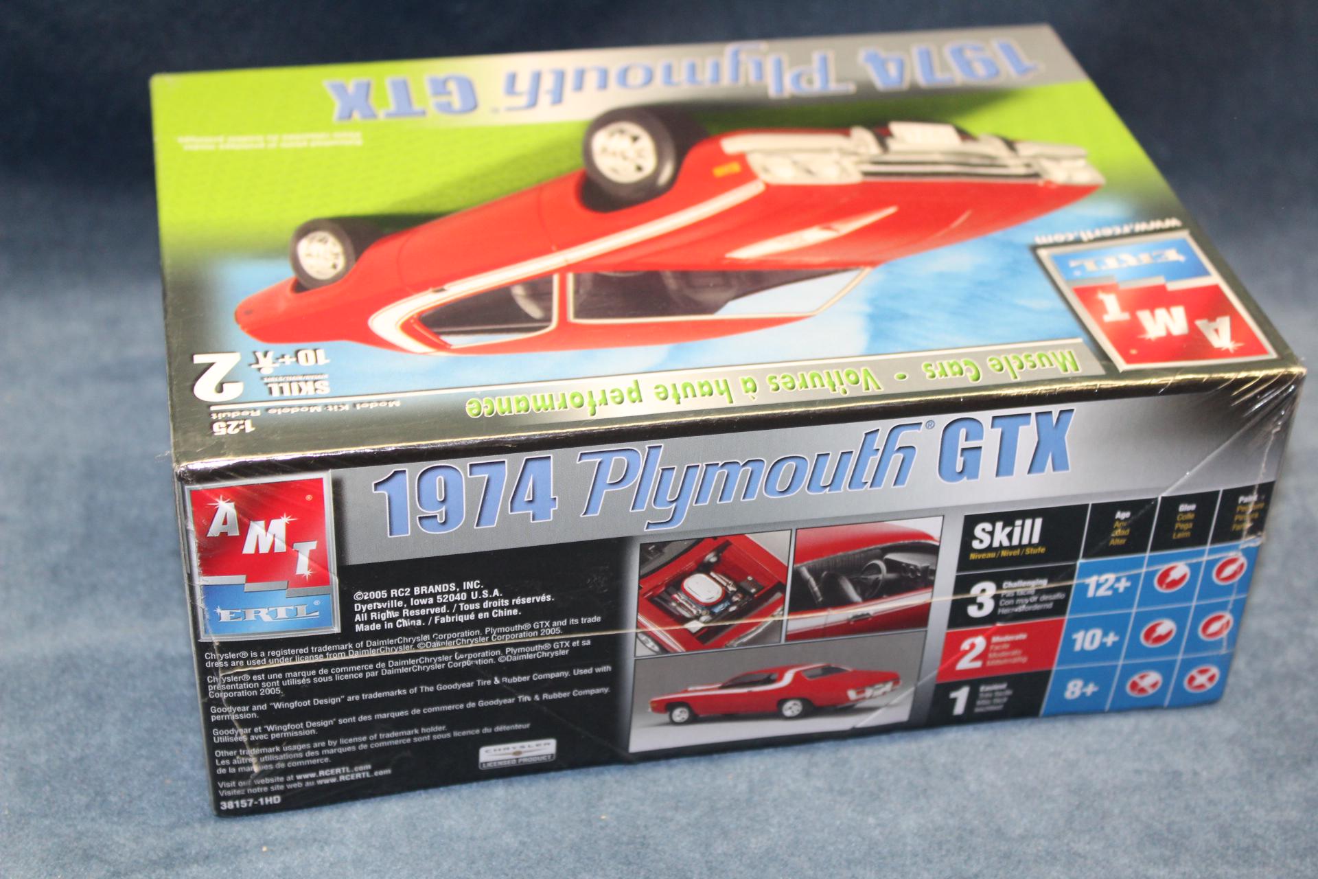 AMT/ERTL 1974 Plymouth GTX, 1/25 Scale Model Kit Classic Muscle Car - Etsy