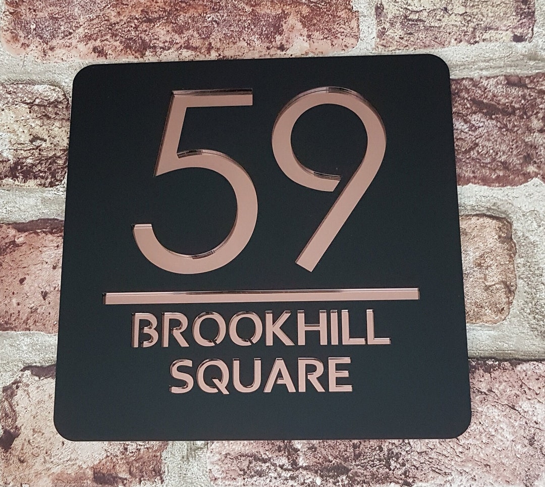 House Number Sign Outdoor Modern House Numbers Plaque Custom - Etsy UK