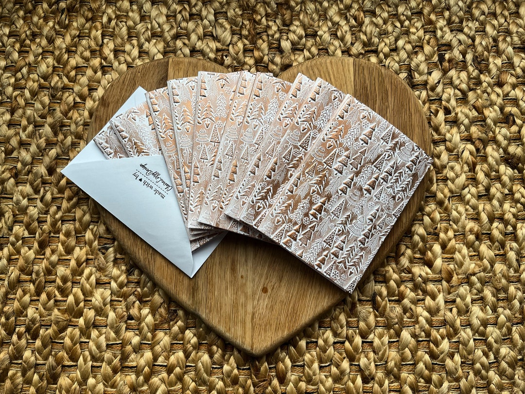 Embossed Christmas Cards. Pack of 10 Handmade Embossed - Etsy UK