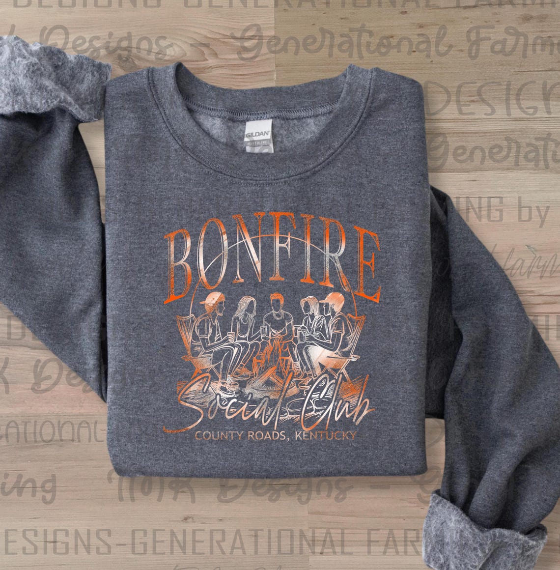 Bonfire Social Club Png Cute Fall Tee Design Fire Camping Smores ...