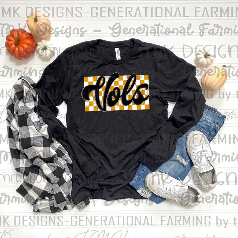 Vols Orange Checkered Design - PNG Digital Designs Customizable 12 ...