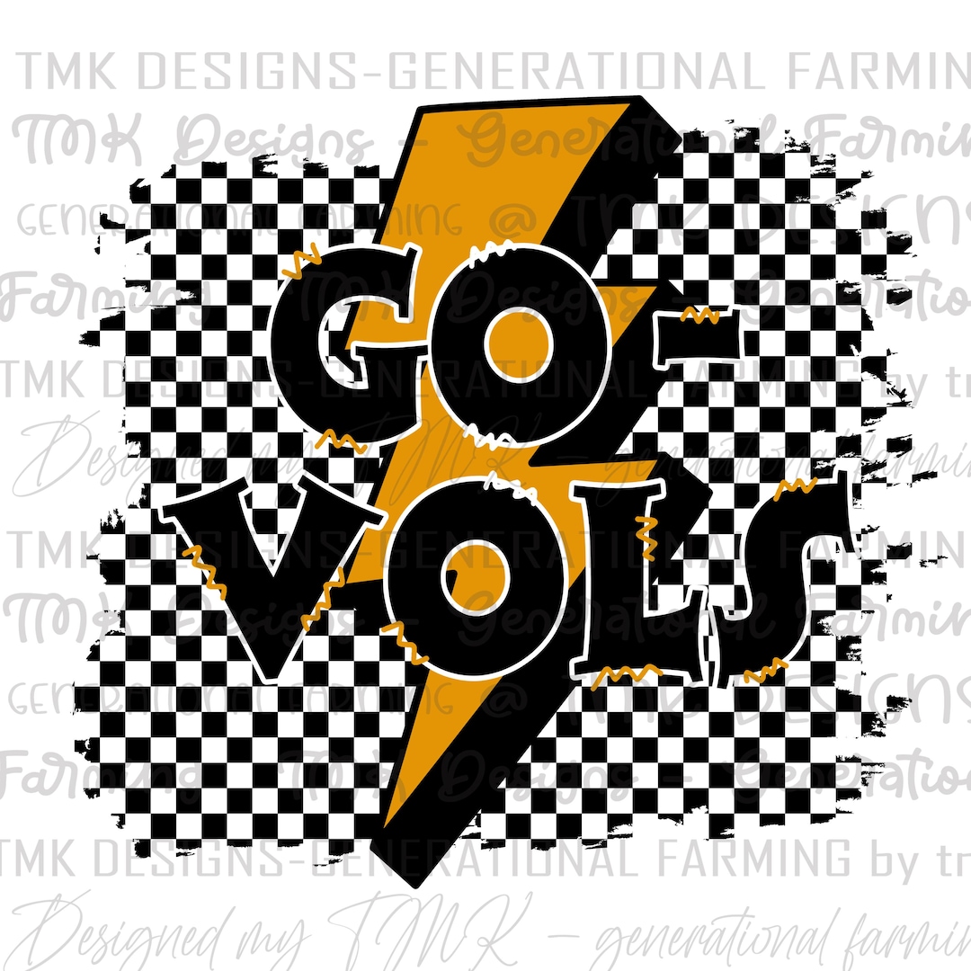 Vols Orange Checkered Bolt Design - PNG Digital Designs Customizable ...