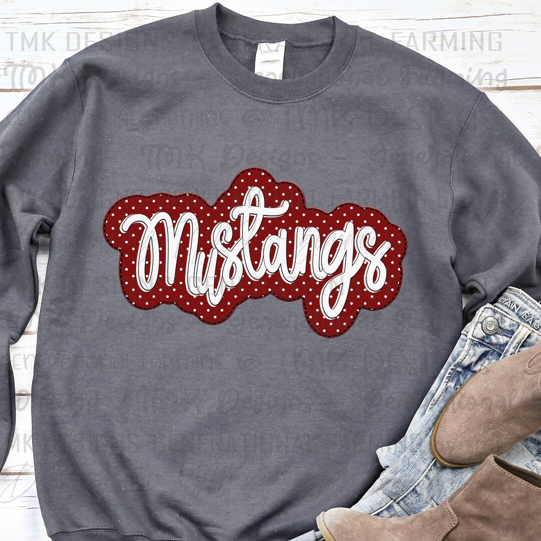 Embroidered Look DTF Mustang Sew Patch - Digital Stitching Around the ...