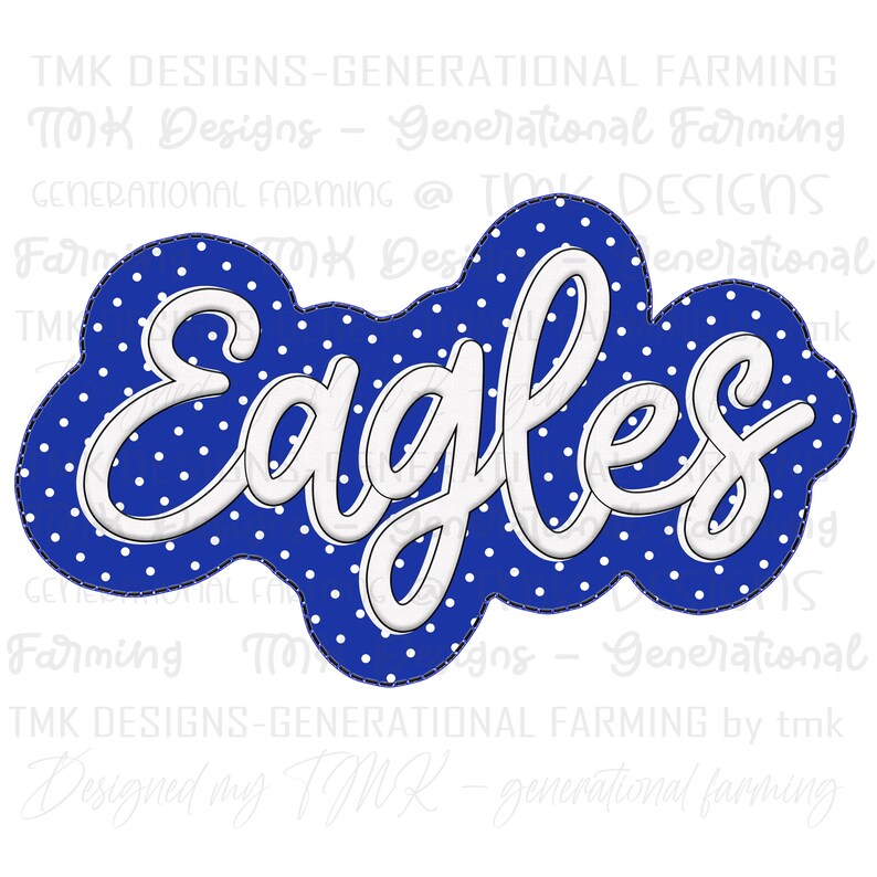 Eagles Embroidered Look With Digital Stitches for Dtf or Sublimation ...