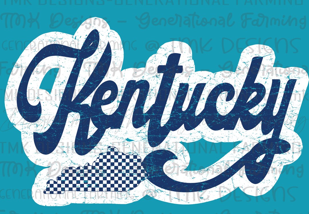 Ky Checkered Flag Vintage Logo - Made for DTF Printing on Darks or ...