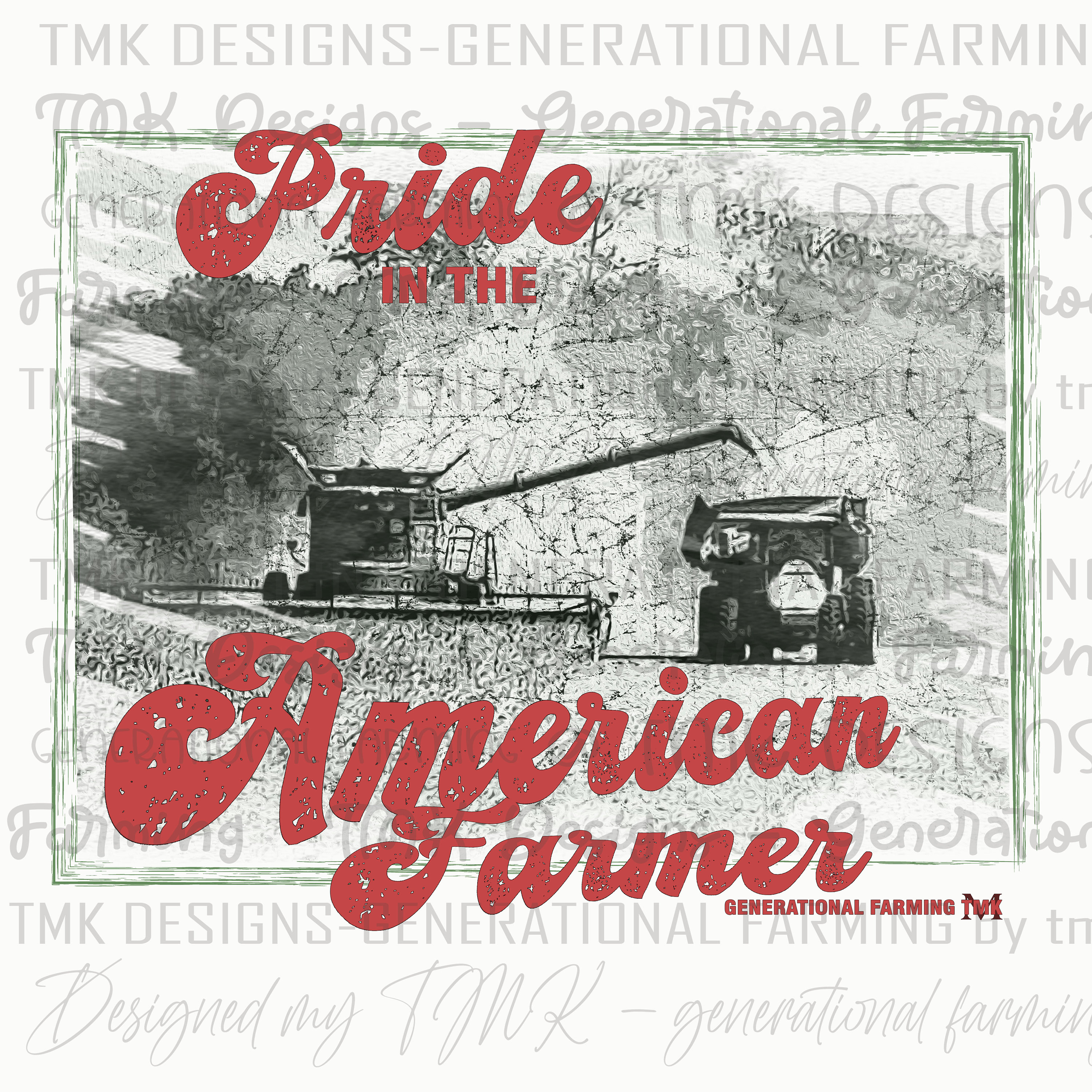 Pride in American Farming - Generational Farmer Logo Harvest - Digital ...