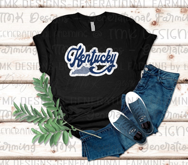 Ky Checkered Flag Vintage Logo - Made for DTF Printing on Darks or ...