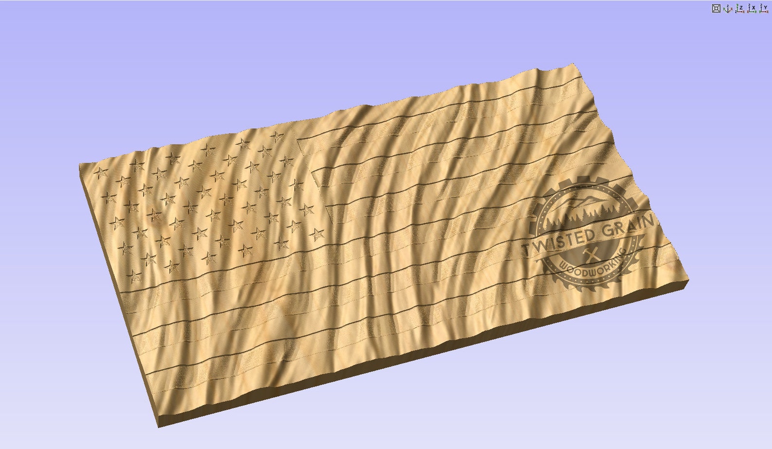 3D CNC File Old Glory Wavy Flag 3D .STL Dxf Ai Svg - Etsy