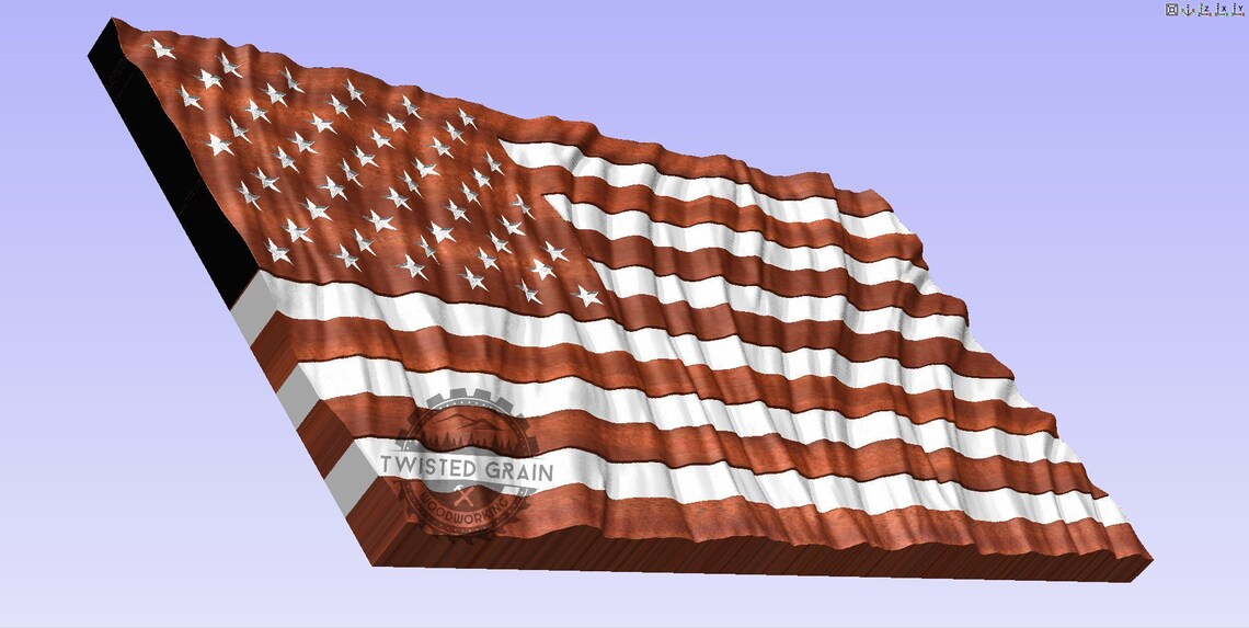 3D CNC File Old Glory Wavy Flag 3D .STL Dxf Ai Svg - Etsy
