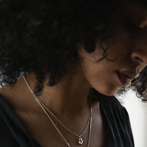Organic Gold Pebble Pendant - Handmade Dainty Necklace in 14k Gold ...