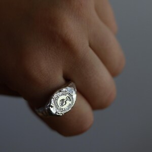 Custom Signet Ring With Wax Seal - Personalized Family Crest Design - Etsy