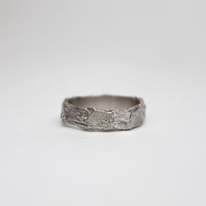 Handcrafted Rustic Wedding Ring / Wide Band in Sterling Silver or Gold ...