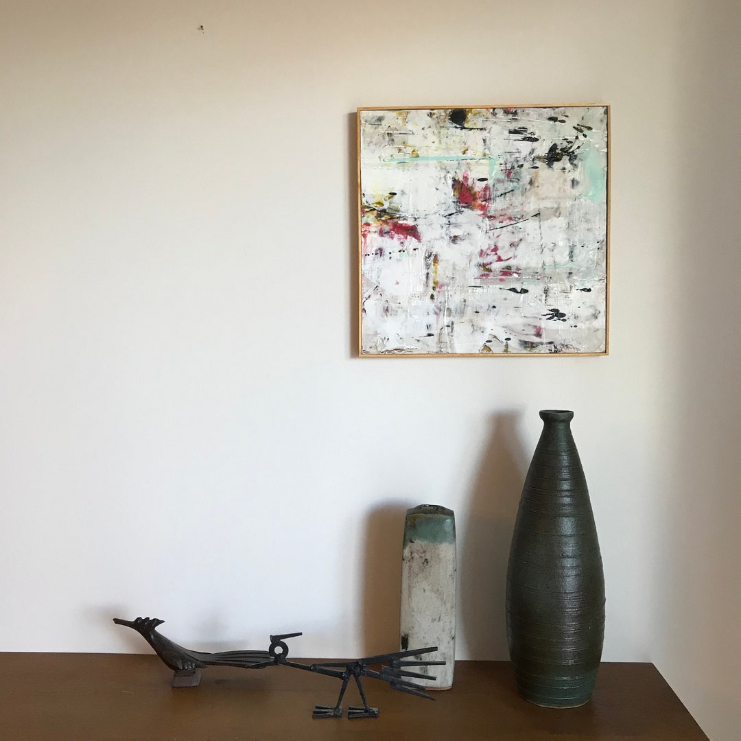 Abstract Encaustic (beeswax & Damar Resin) Painting on Birch Panel, 12 ...