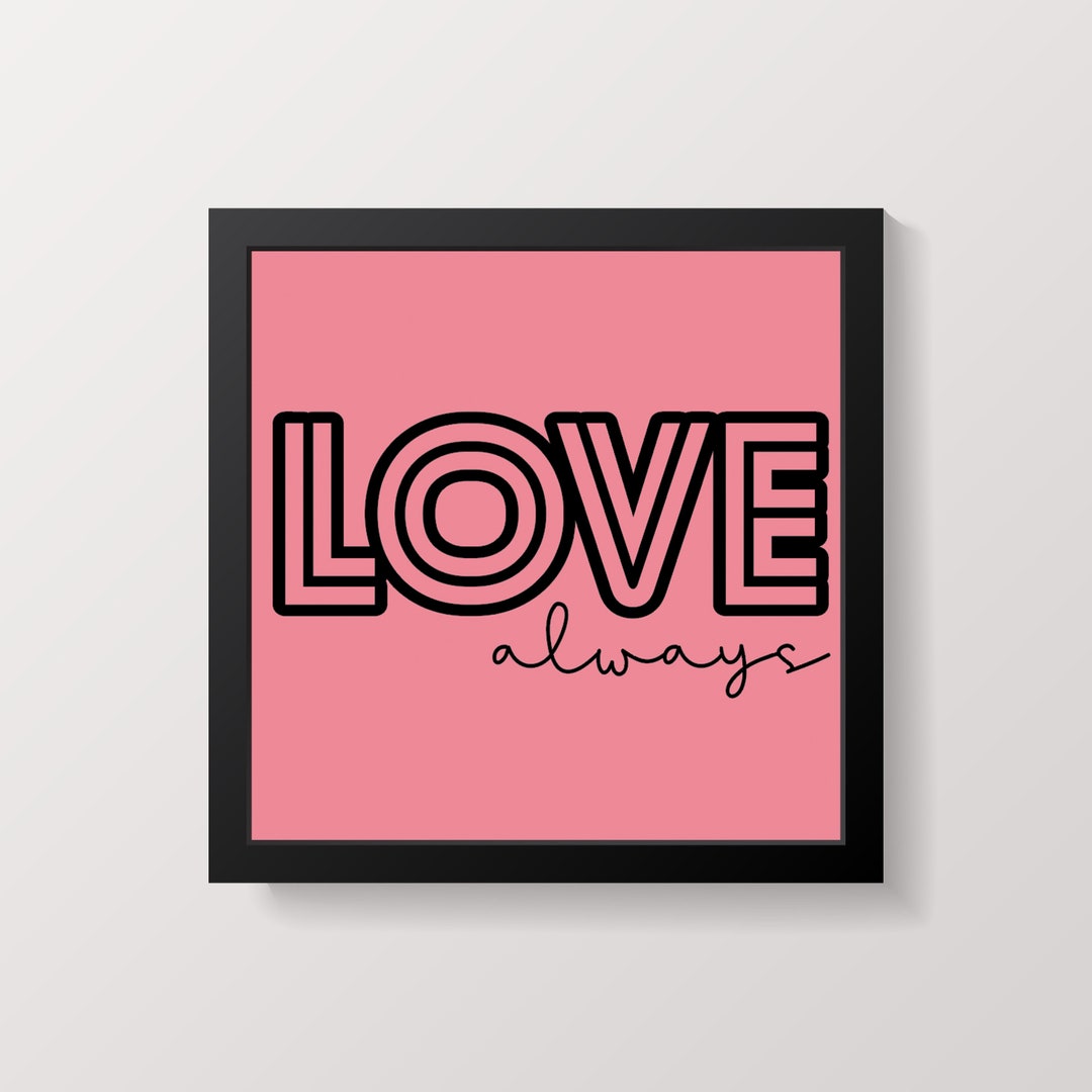 Love Always (groovy-black) Art Print - Etsy