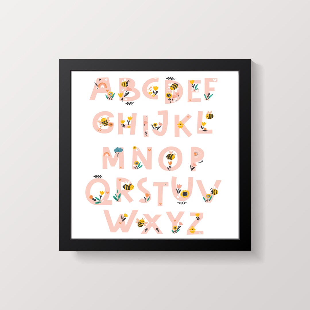 BEE Happy Alphabet Art Print - Etsy