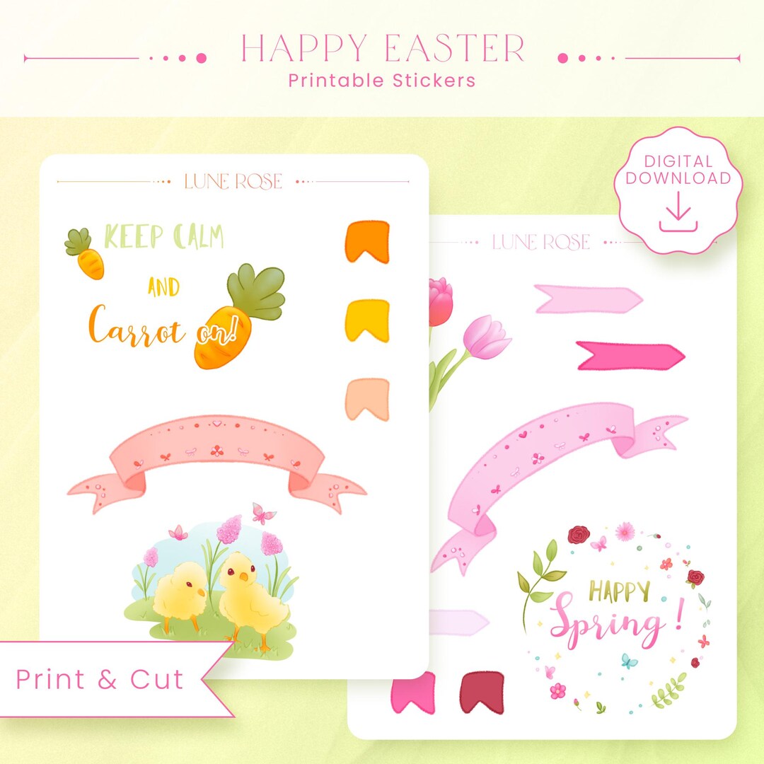 Printable Easter Planner Kit | Spring Sticker Bundle PDF | 8 Sheets ...