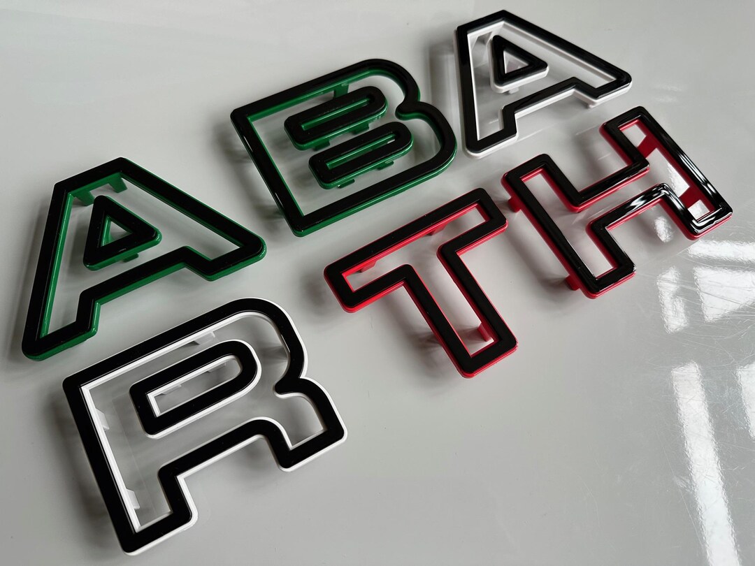 Tri Colour ITALIAN FLAG Green White Red ABARTH Badge Clip on Front ...