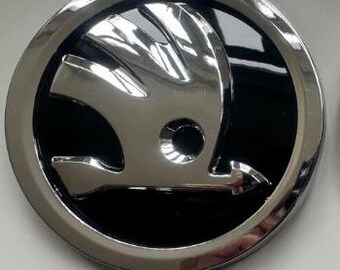 SKODA Car Front Rear Behind Grille Badge Emblem 3D Metal Stickers, for ...