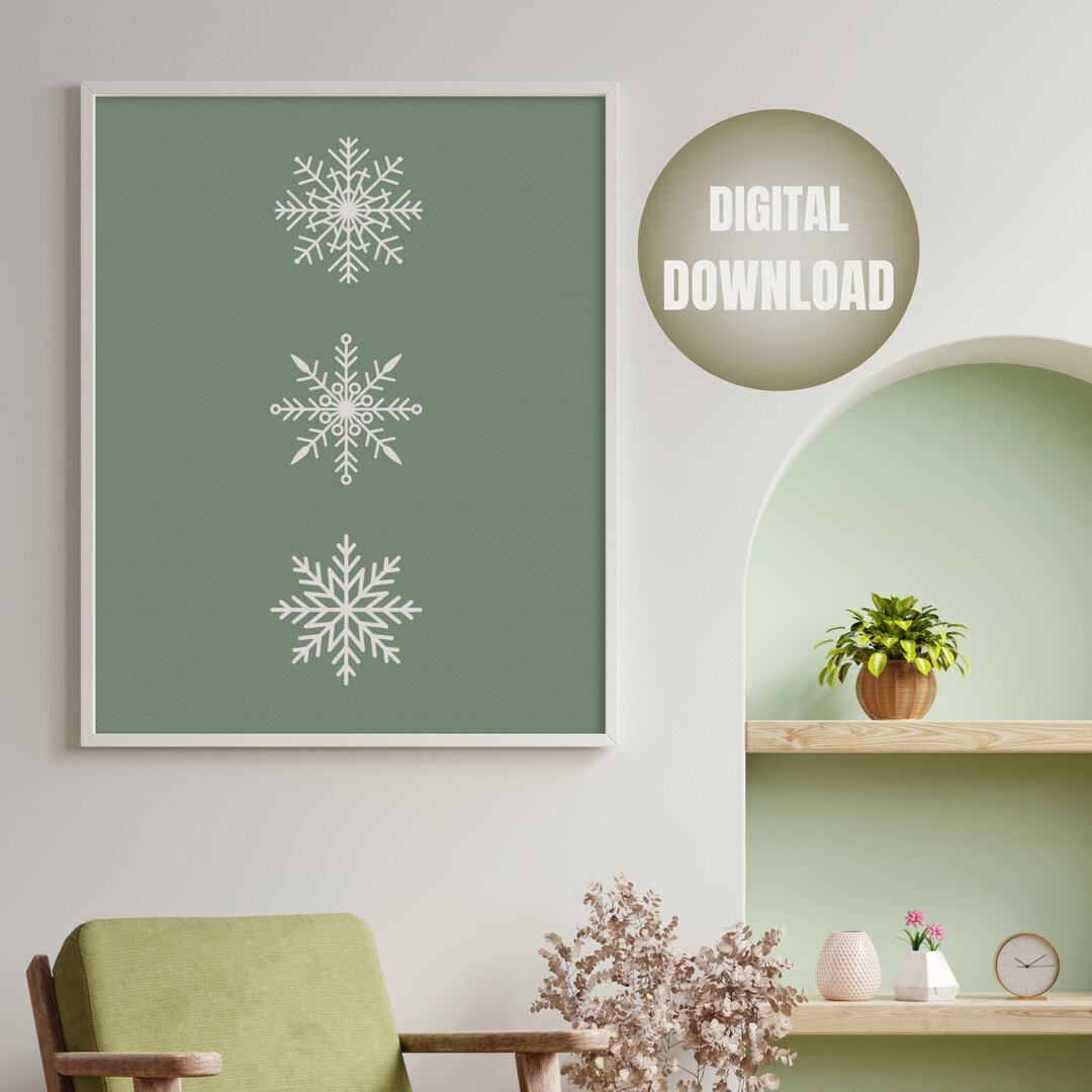 Snowflake Art Print Christmas Decoration Christmas Home - Etsy