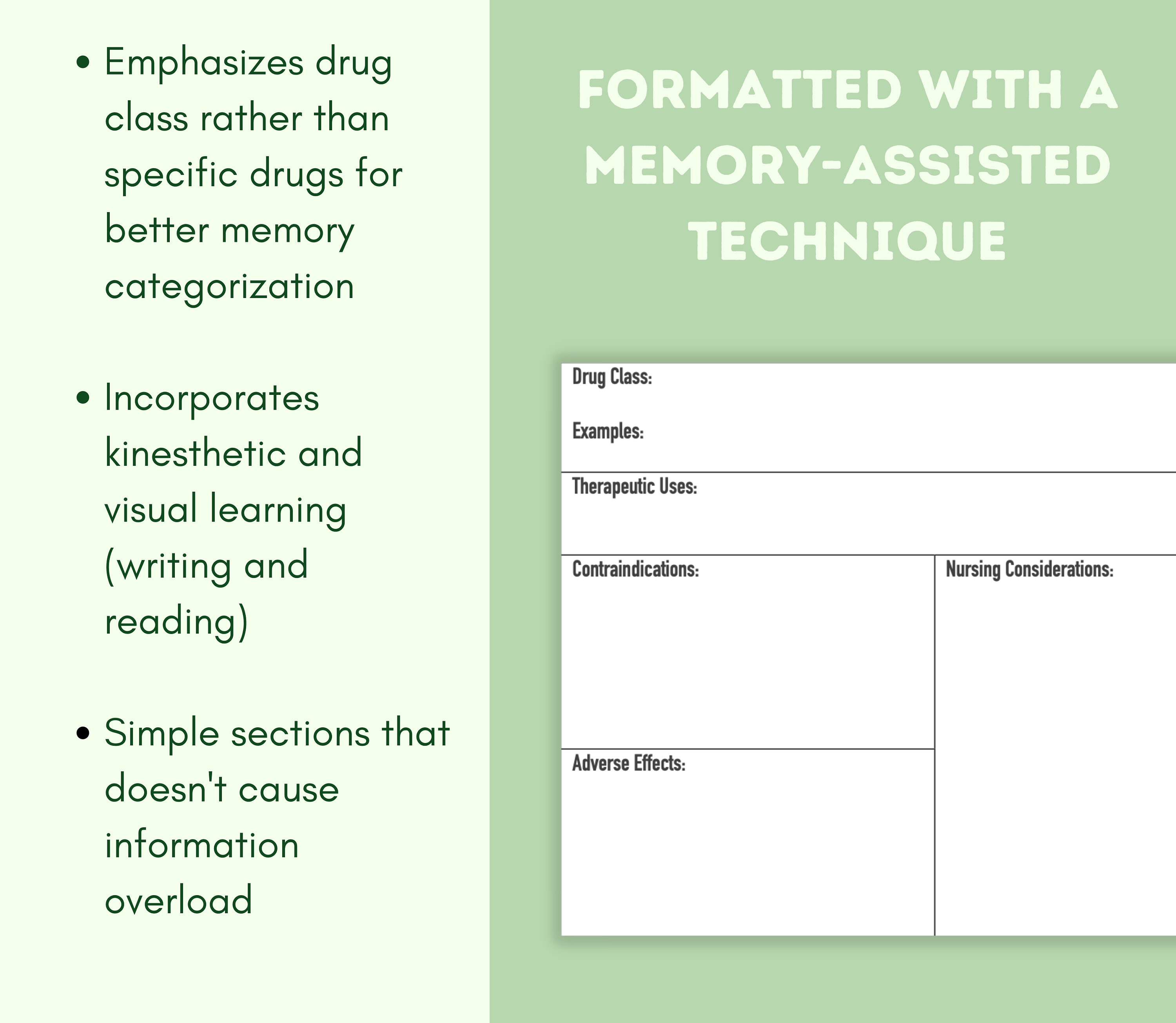 Pharmacology Blank Flashcard Template, Nursing Student Printable Study ...