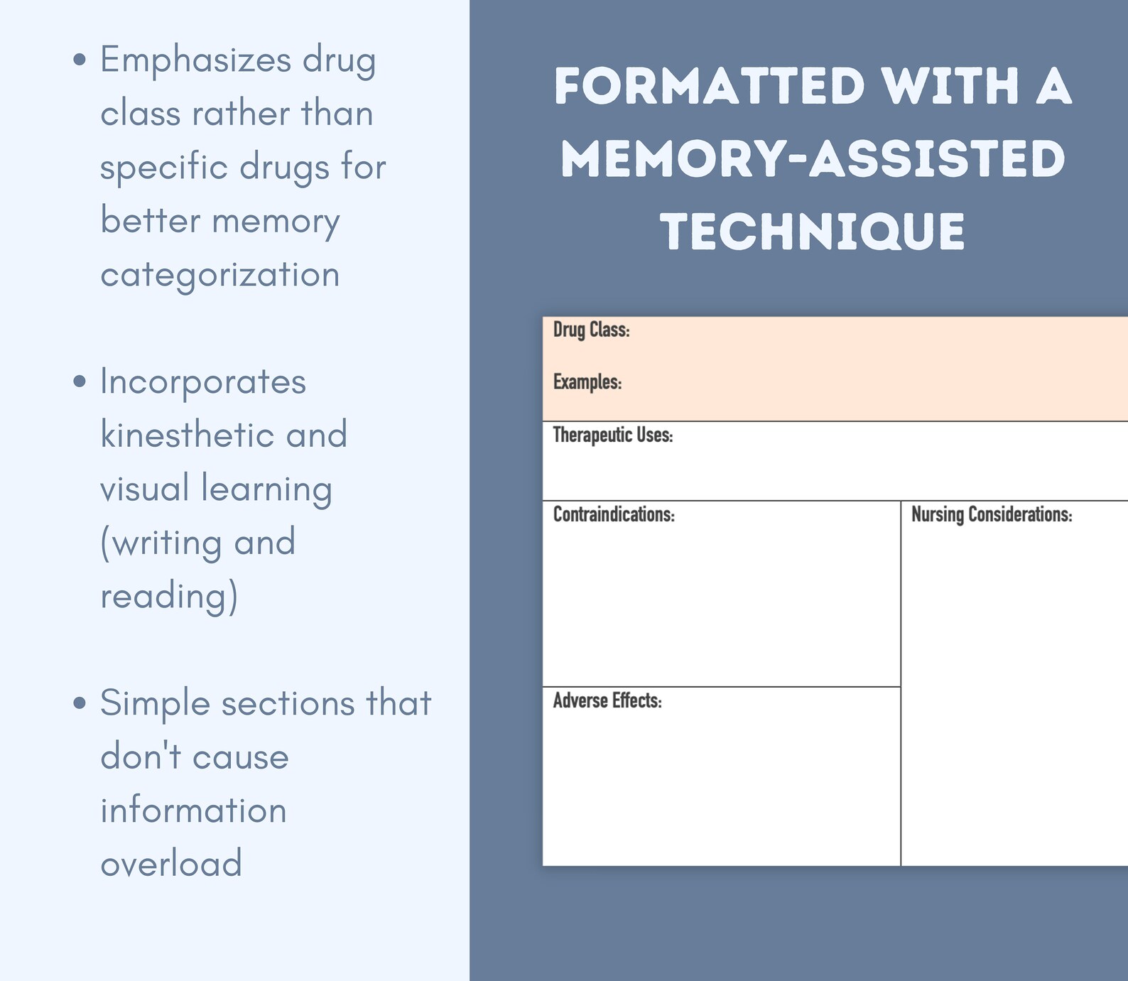 Blank Colored Pharm Flashcard Study Template, Nursing Student ...
