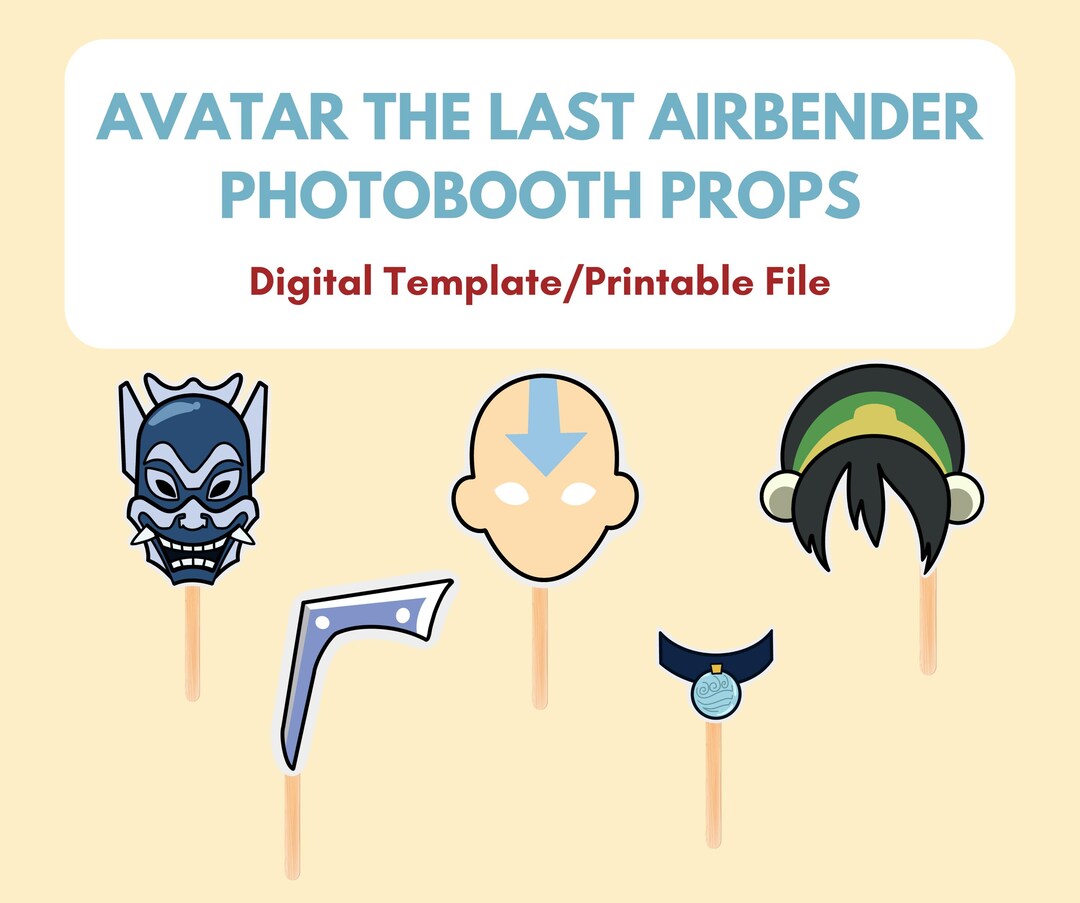 Printable Photobooth Props, Avatar ATLA TV Show digital File - Etsy