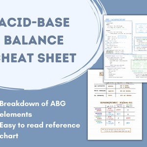 Acid Base Balance Cheatsheet, ABG Interpretation Chart, Respiratory ...