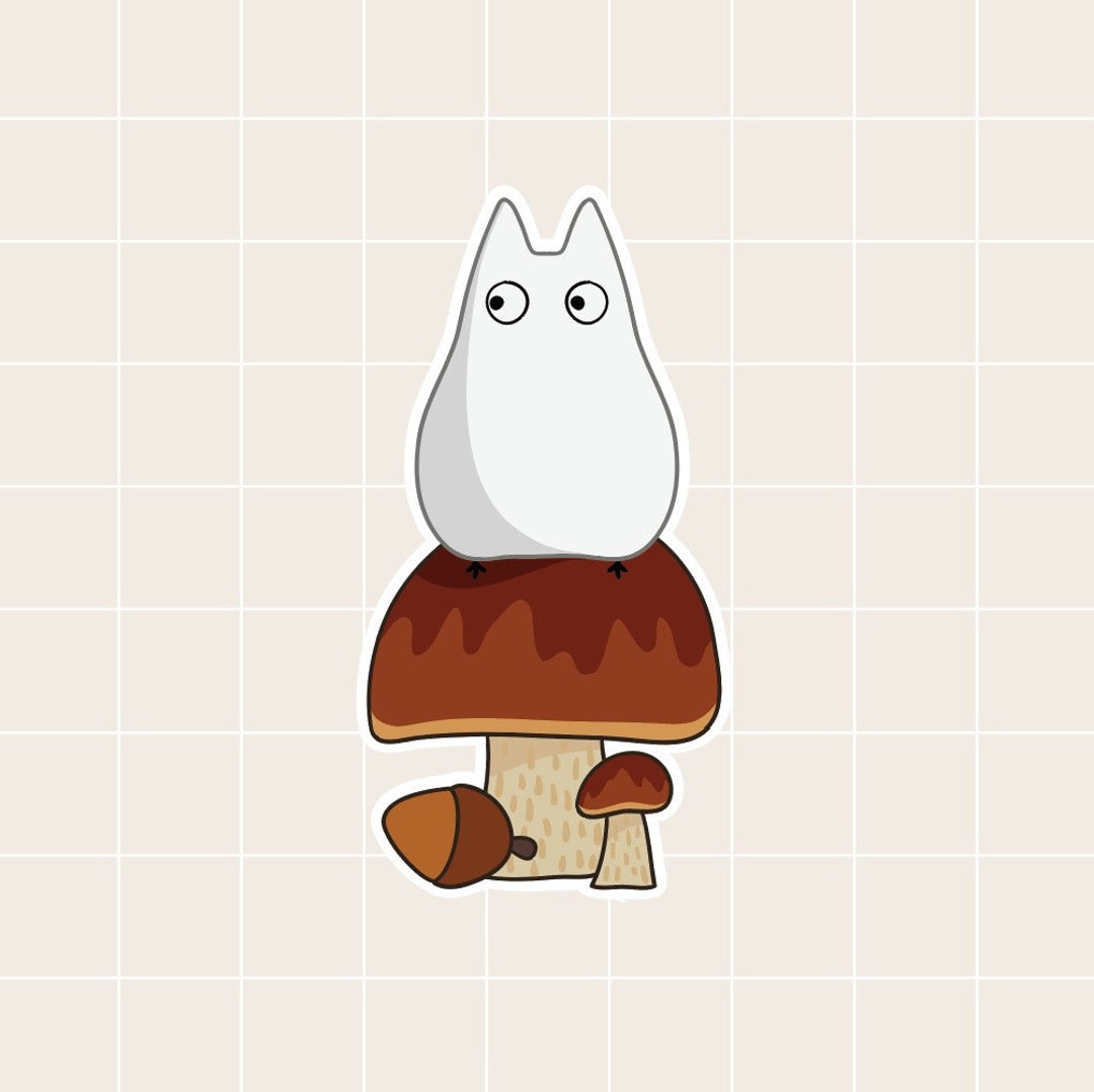 Cute Totoro Fall Mushroom Vinyl Sticker | Cute Stickers | Waterproof ...