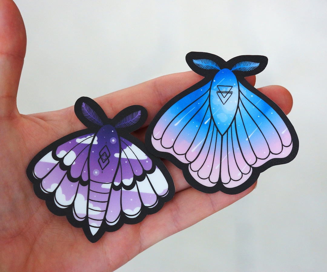 Midnight Moth Stickers | Lofi Moth Sticker | Comets and Star Sky ...