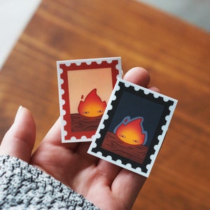 Cute Calcifer Howls Moving Castle Stamp Stickers! Studio Ghibli ...