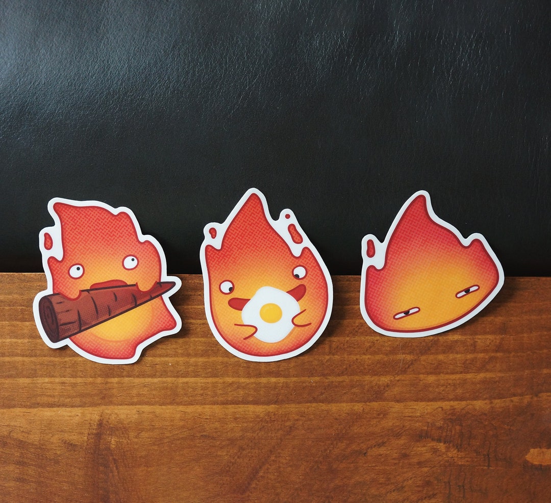Cute Fire Demon Sticker Inspired by Calcifer Howls Moving Castle ...
