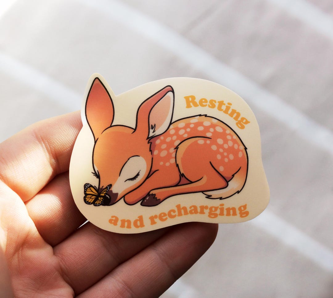 Vinyl Self-care Fawn Sticker | Rest, Kindness, Compassion | Cute Baby ...