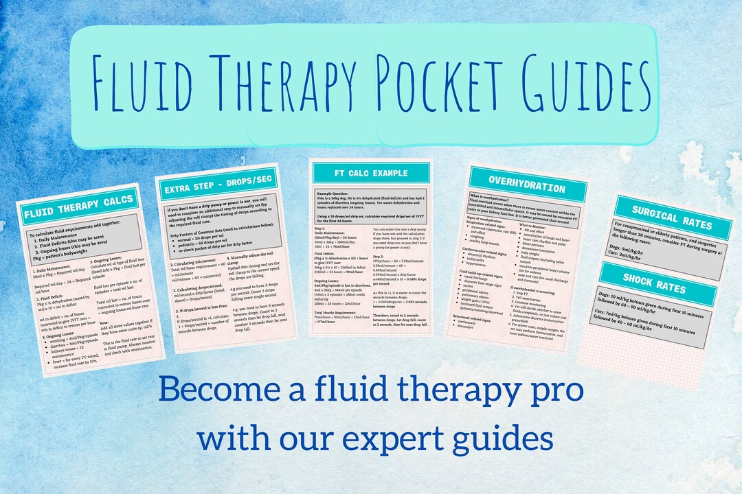 Vet Nurse Fluid Therapy Pocket Guide Pack - Etsy