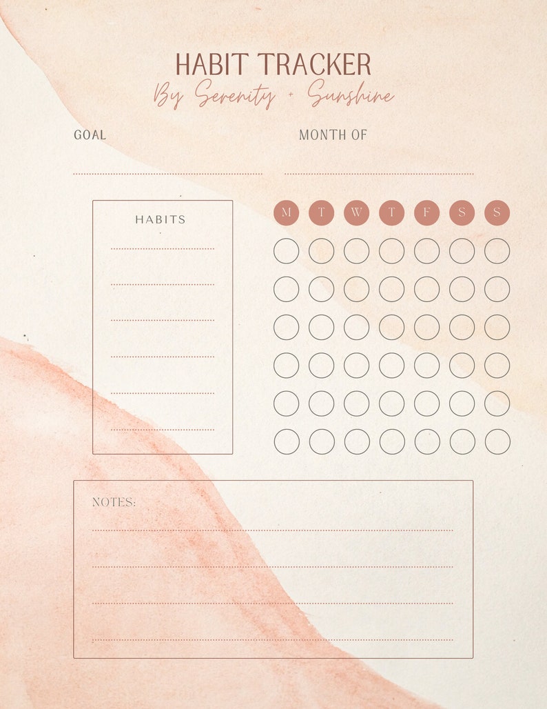 Daily Habit Tracker - Etsy