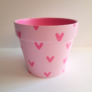 Pretty in Pink Hearts Pot Hand Painted Plant Pot - Etsy