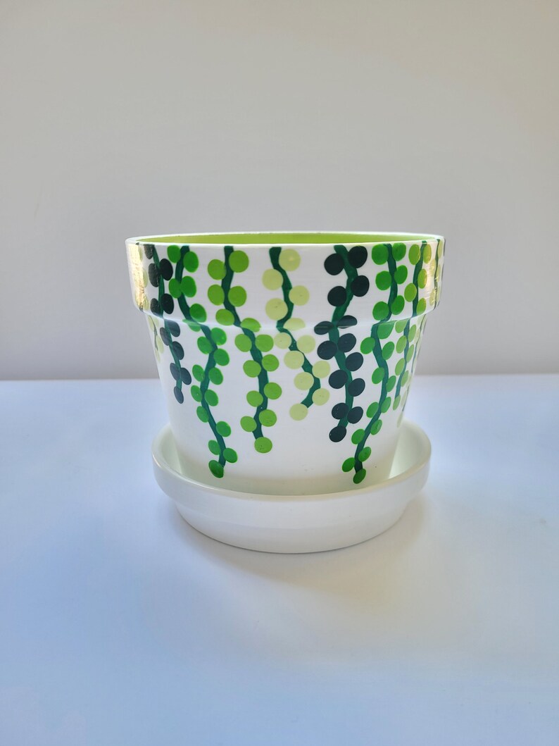 String of Pearls Pot Hand Painted Plant Pot - Etsy