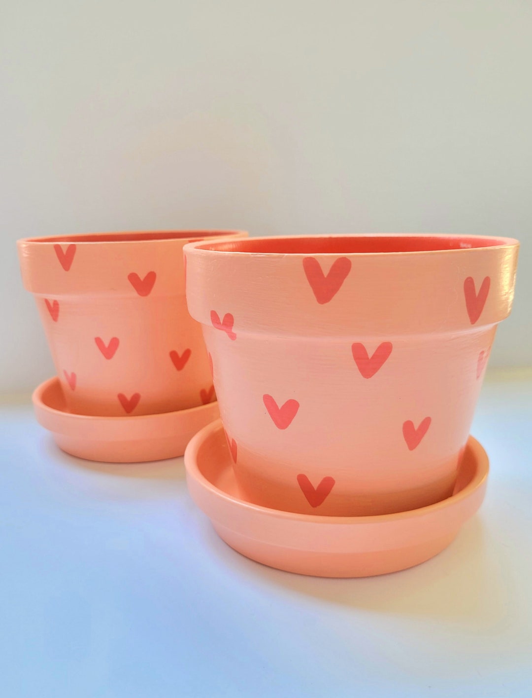 Orange Hearts Pot Hand Painted Plant Pot - Etsy