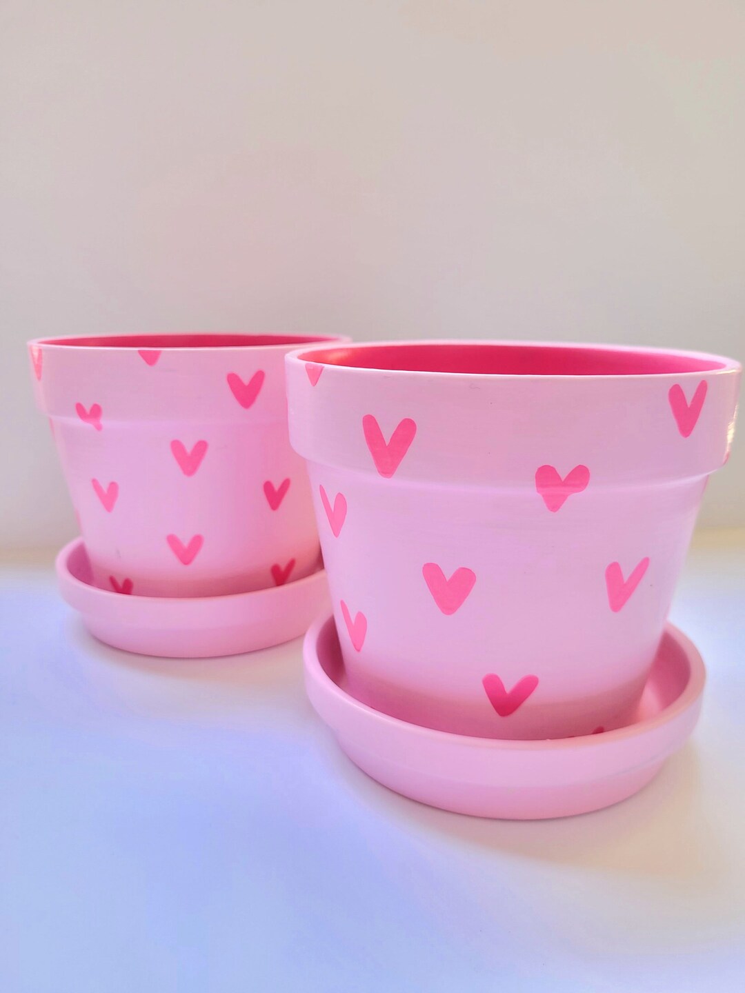 Pretty in Pink Hearts Pot Hand Painted Plant Pot - Etsy