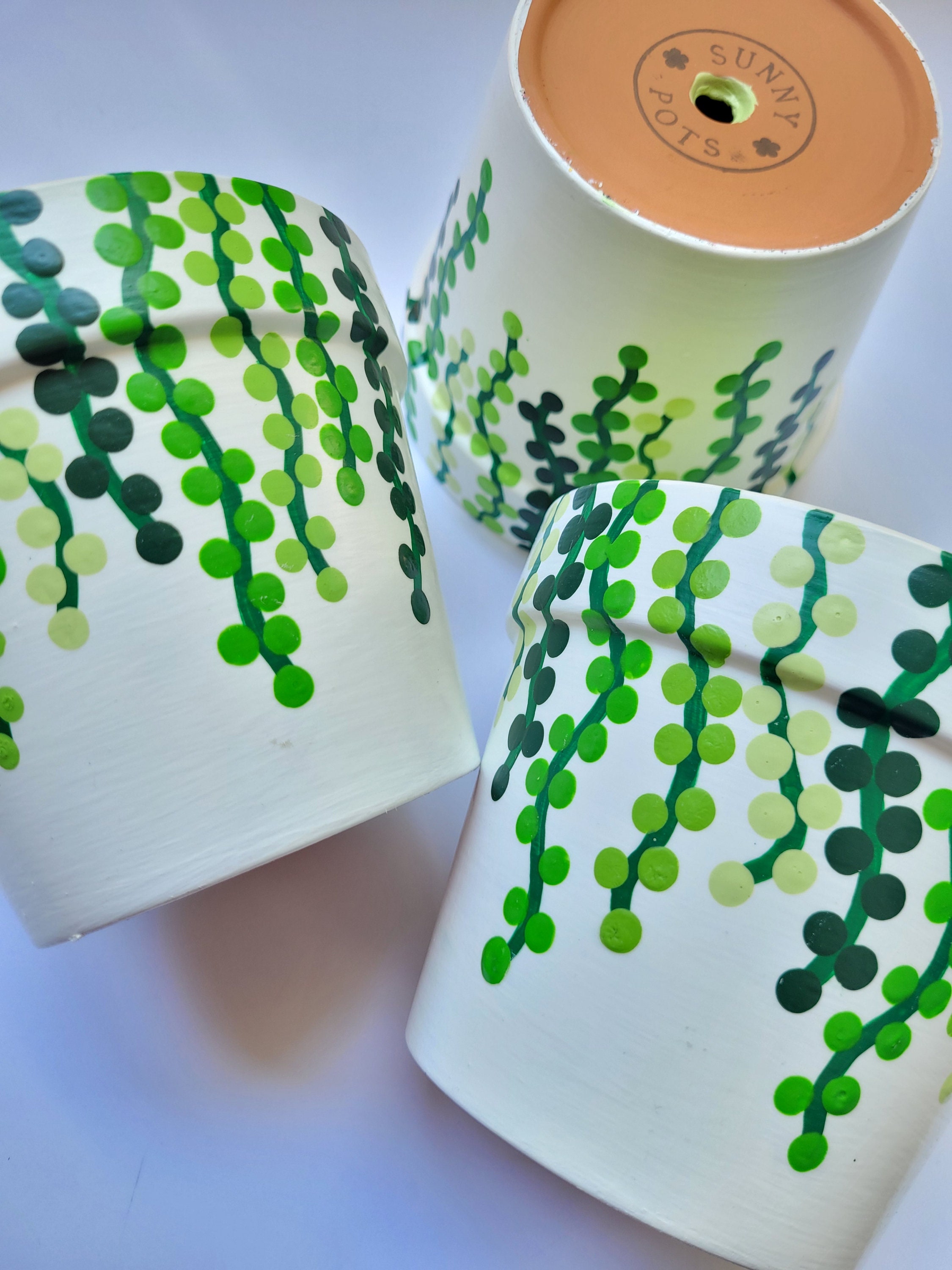 String of Pearls Pot Hand Painted Plant Pot - Etsy