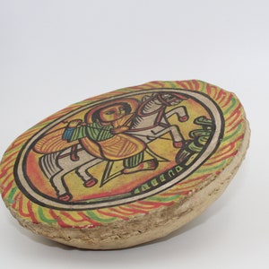 Vintage Ethiopian Icon , Kebero Drum (wall Decorated Only) From ...