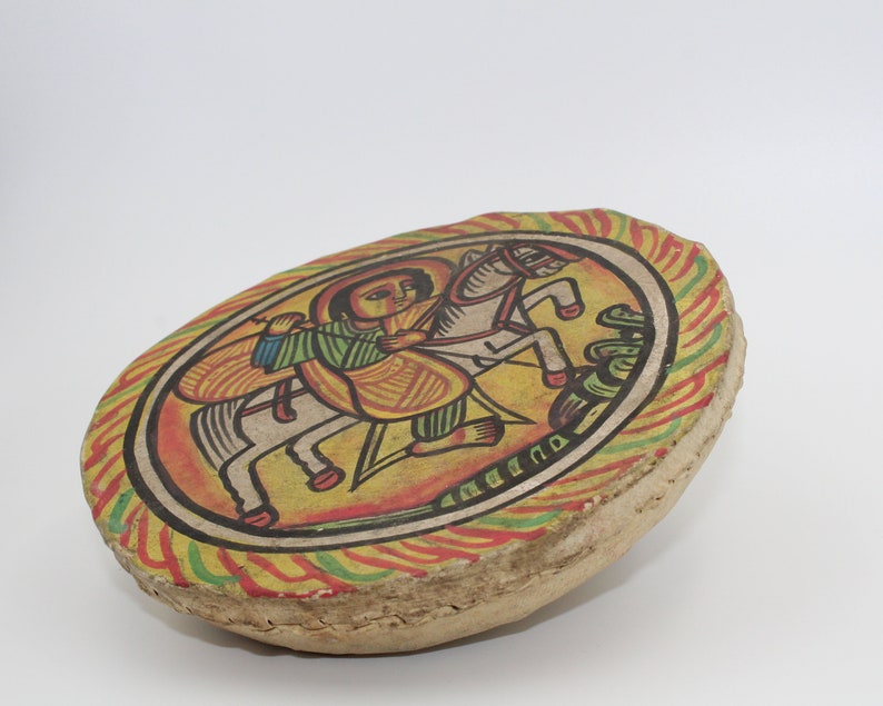 Vintage Ethiopian Icon , Kebero Drum (wall Decorated Only) From ...
