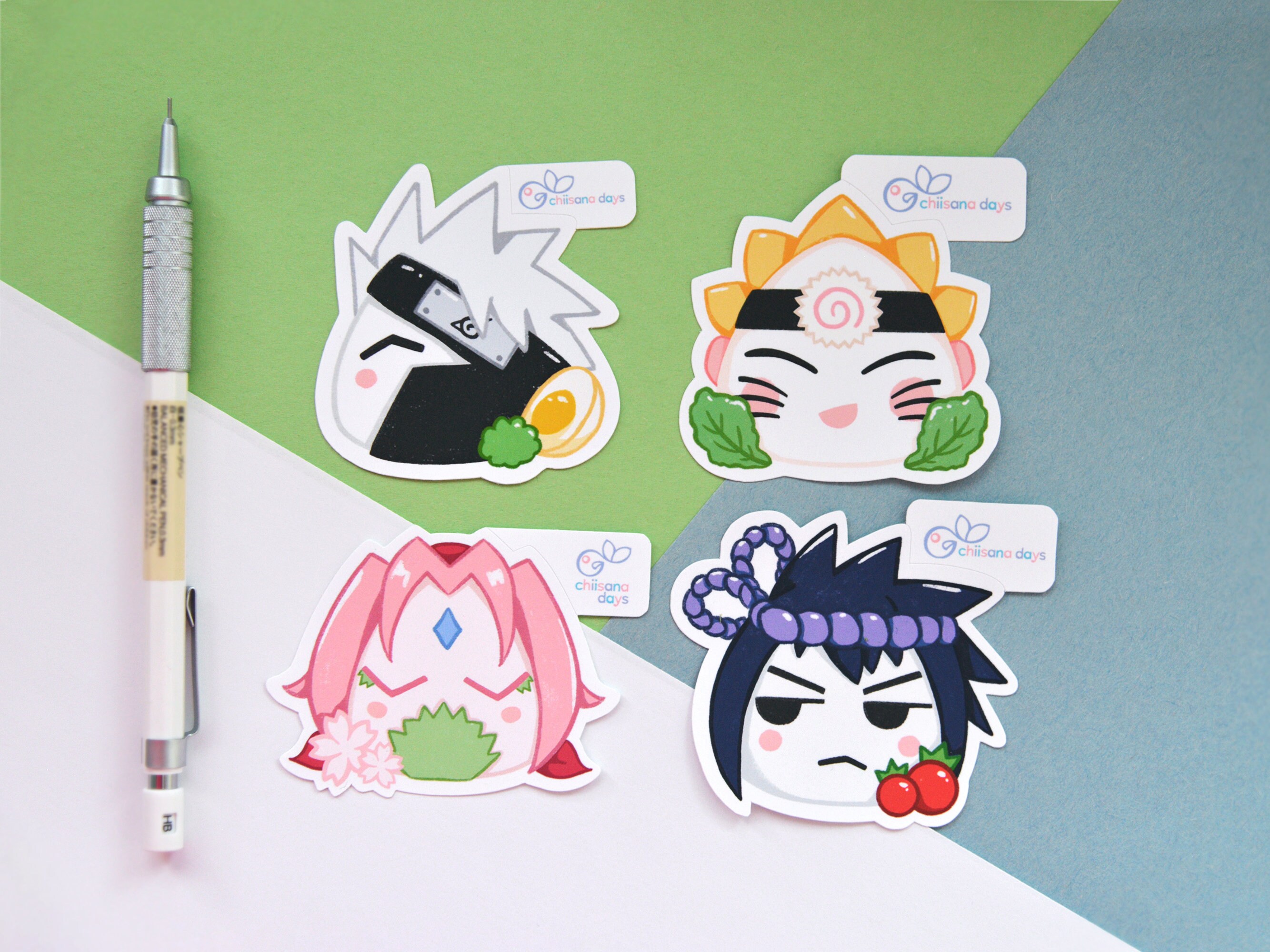 Cute Anime Ninja Onigiri Die-cut Vinyl Stickers Team 7 Kawaii Matte ...