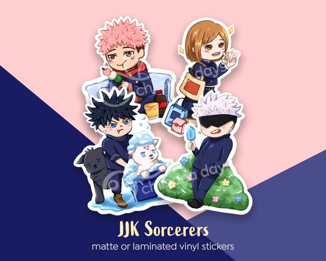 JJK Sorcerers Die-cut Vinyl Sticker | Chibi Anime | Yuji, Nobara ...